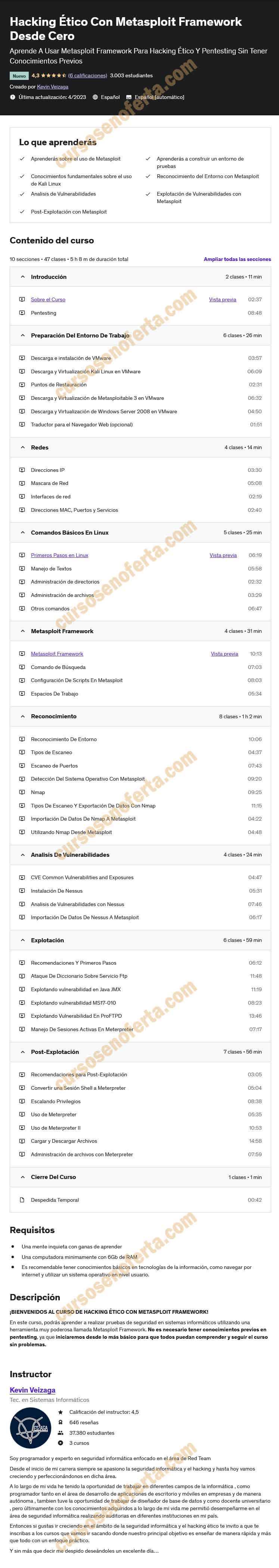 Hacking Ético Con Metasploit Framework Desde Cero